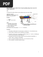 Lab Report Experiment 6 Diffraction Grating | PDF | Diffraction ...