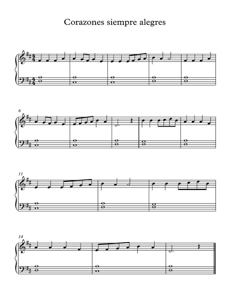 Corazones Siempre Alegres - Partitura Completa | PDF