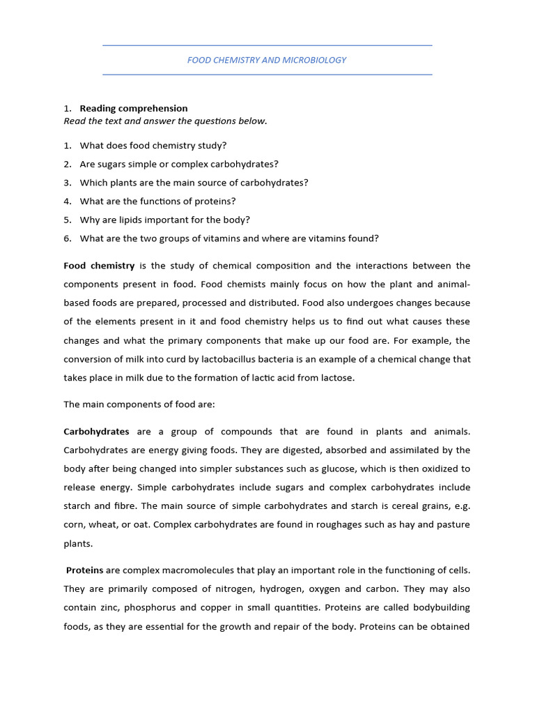 Food Chemistry and Microbiology Overview | PDF | Carbohydrates | Foods