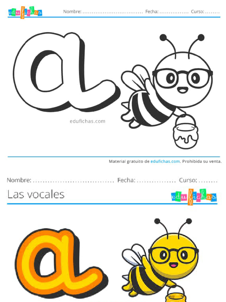 Vocales Numeros y Colores 1 | PDF