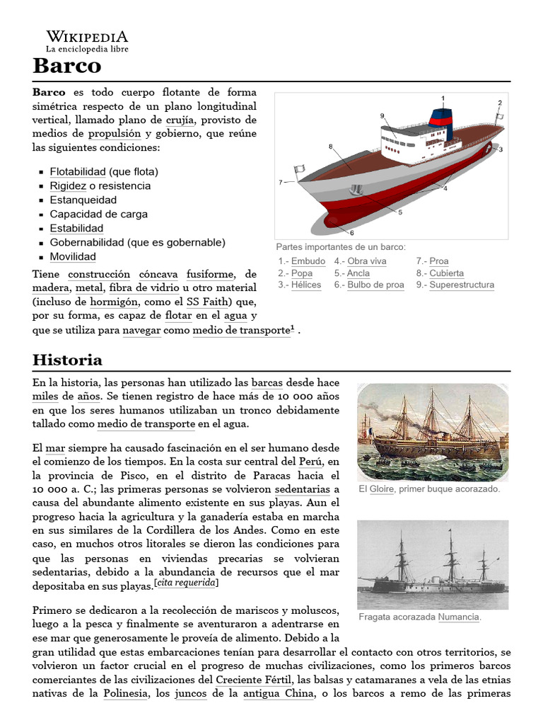 Evolución y partes de los barcos | PDF | Buques | Submarinos