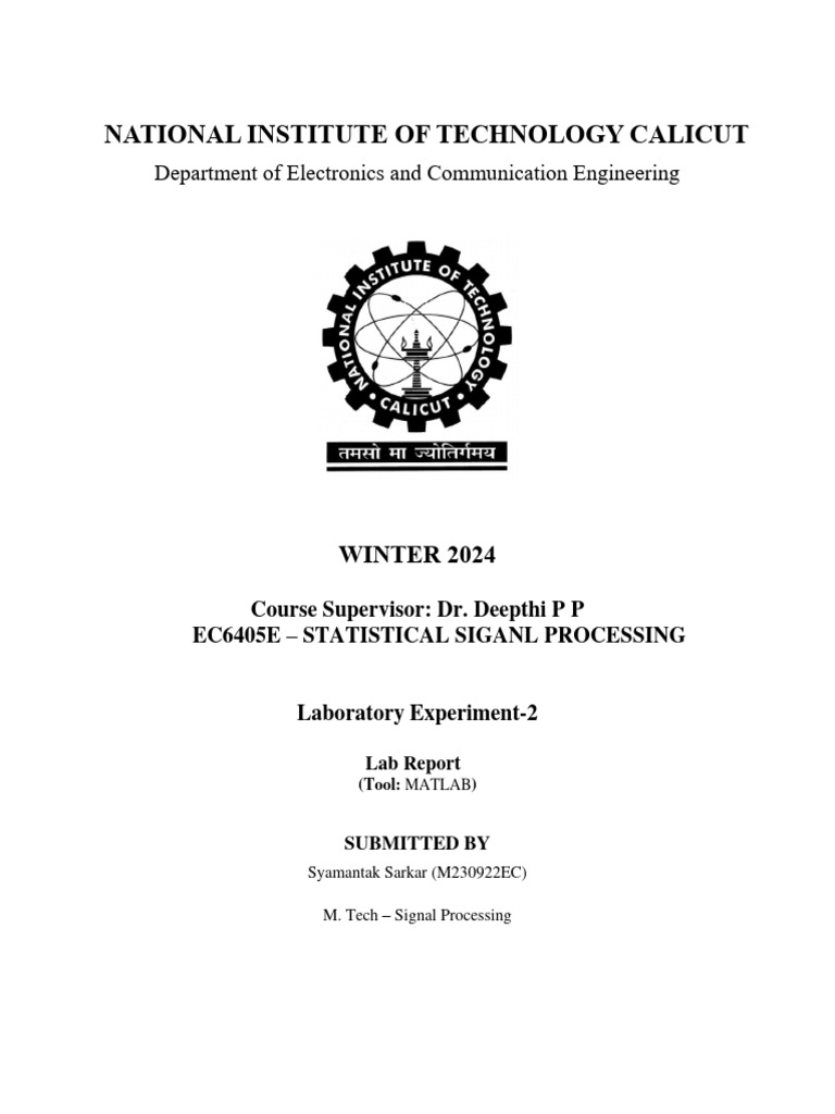 SSP Lab2 | PDF | Signal To Noise Ratio | Signal Processing