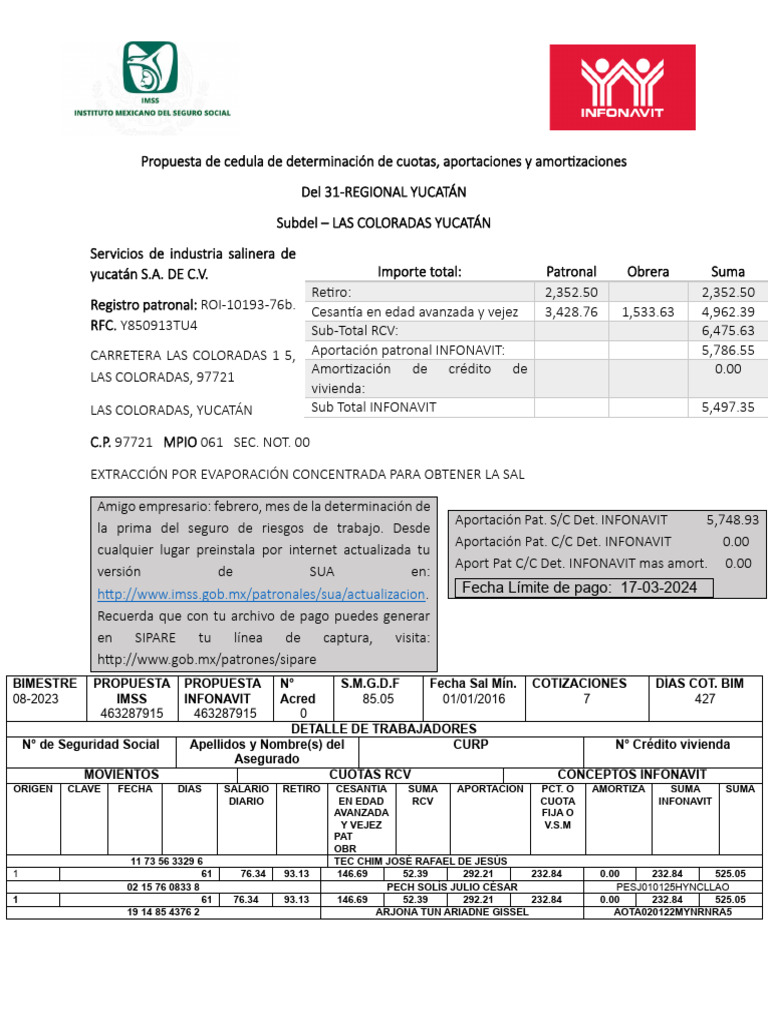 Propuesta de Cedula de Determinación de Cuotas | PDF