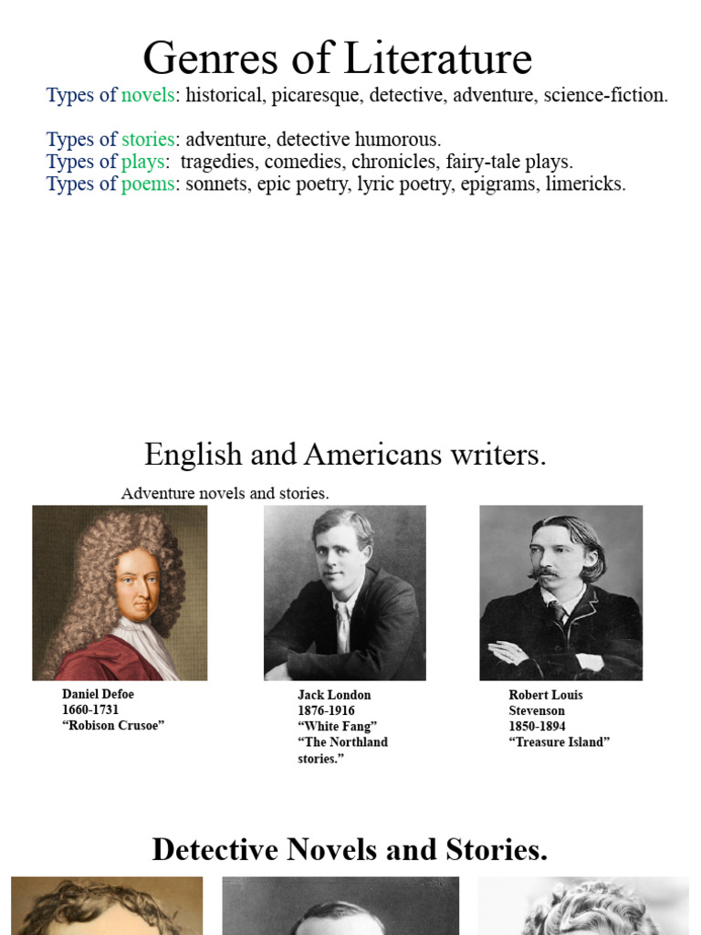 Literature Genres and Notable Works | PDF | William Shakespeare