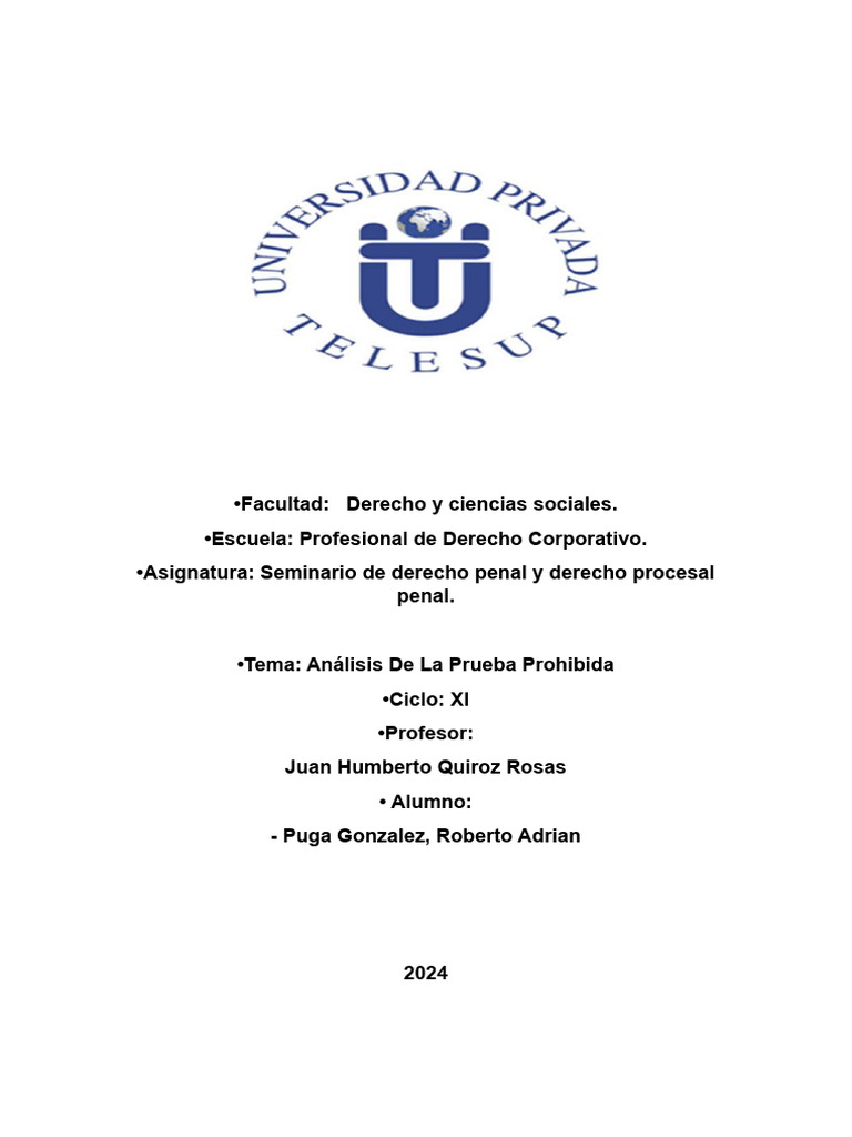Analisis de La Prueba Prohibida | PDF