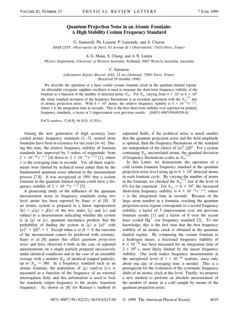 Quantum Noise in Atomic Clocks | PDF | Laser | Quantum Mechanics