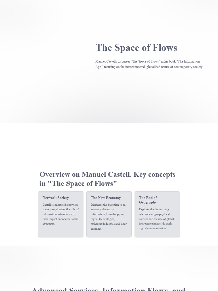 The Space of Flows - Manuel Castells | Download Free PDF | Space | Information