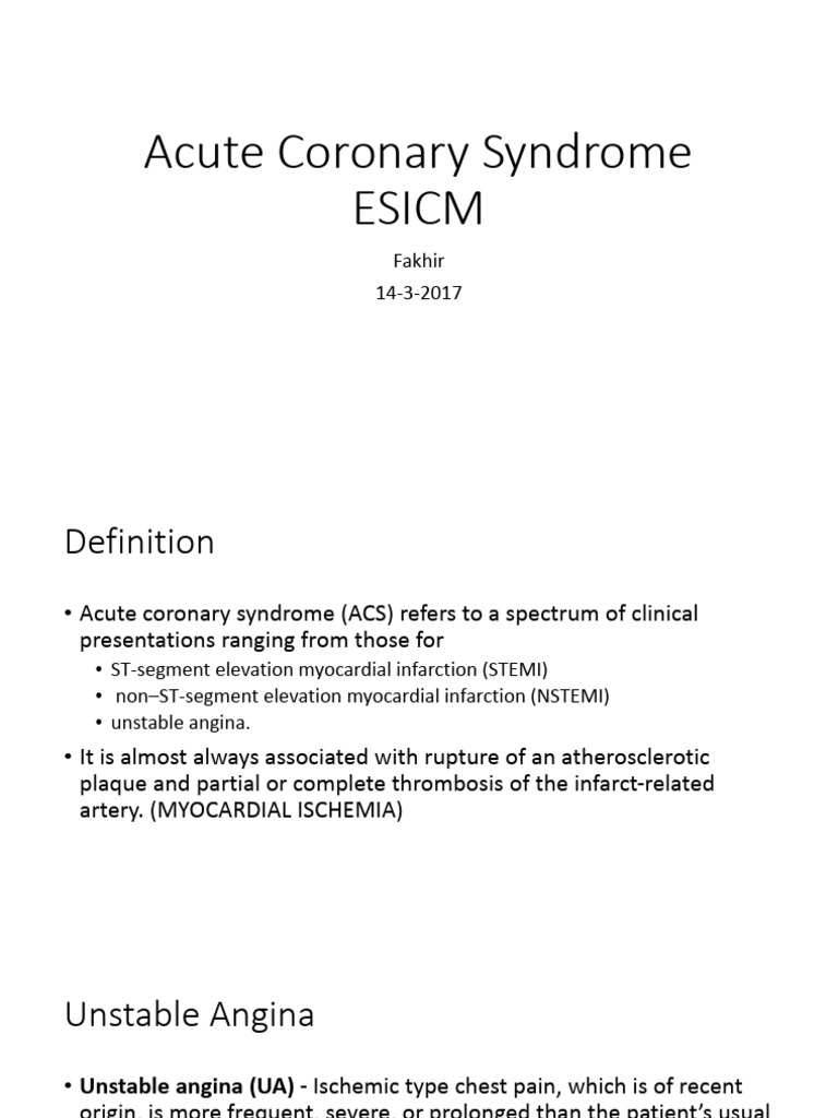acute coronary syndrome | PDF | Myocardial Infarction | Percutaneous ...