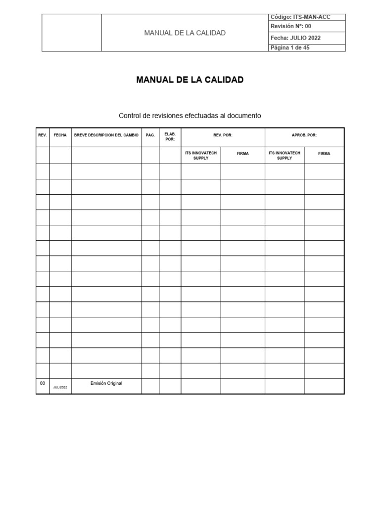 Manual Acc Its Oct | PDF | Calidad (comercial) | Gestión de la calidad