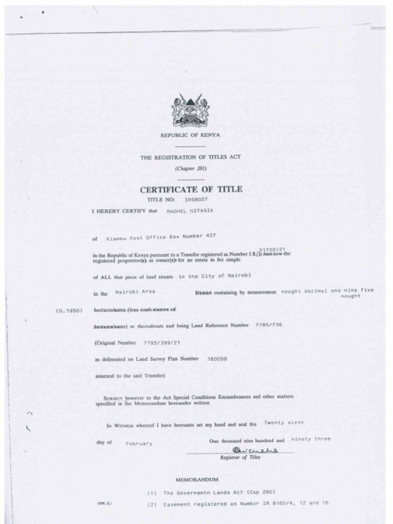 Attachment - ATP 107 CONVEYANCING PROJECT WORK 2023 CERTIFICATE OF ...