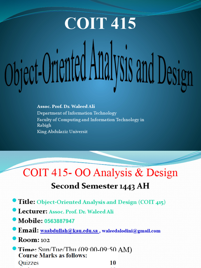 Chapter1 Introd To Oo Analysisanddesign Pdf Object Oriented Programming Class Computer