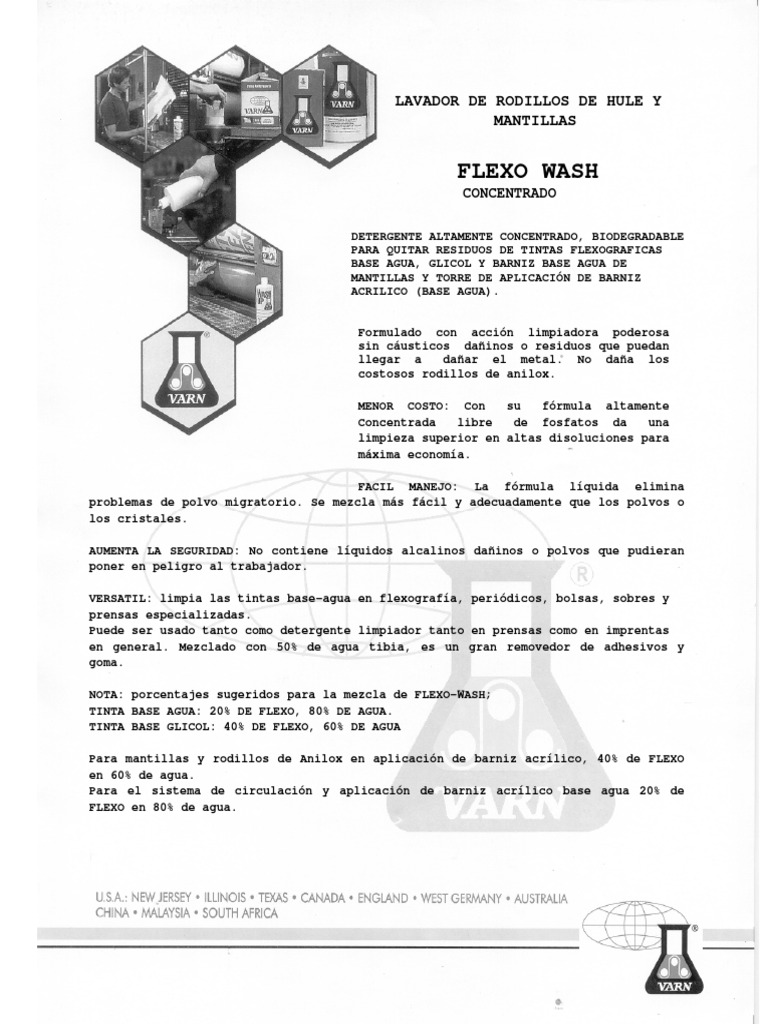 Limpiador Flexo Wash para Rodillos Anilox | PDF