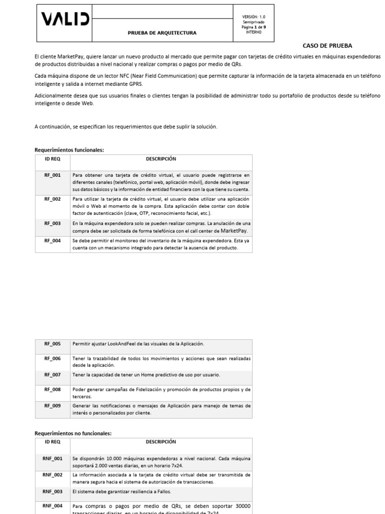 Prueba Técnica - Arquitecto EmpresarialJorge Pico | PDF | Aplicación movil | Red mundial