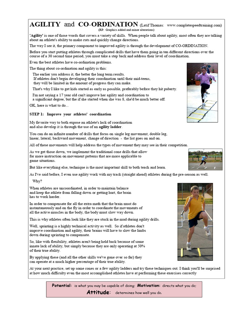 Enhancing Agility Through Coordination Training | PDF | Motor ...