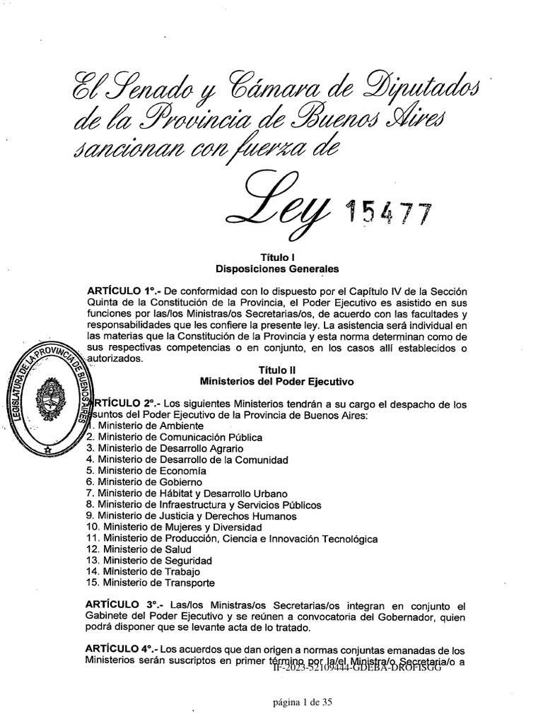 Ley 15477 | PDF | Buenos Aires