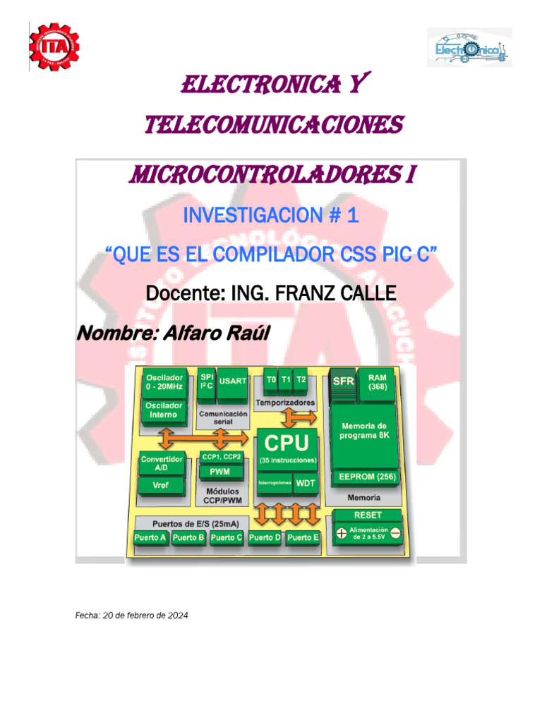 Compiler C Pic AlfaroRaul | PDF | Lenguaje ensamblador | Programa de computadora