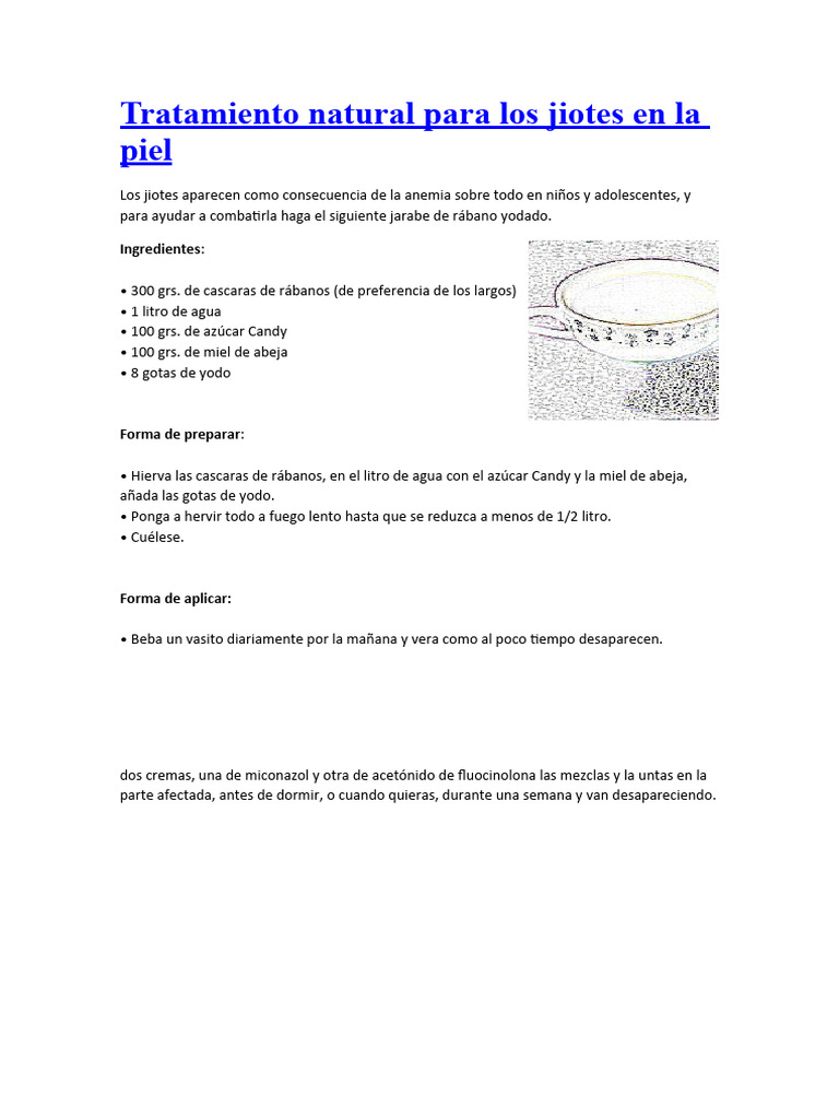 Tratamiento Natural para Los Jiotes en La Piel | PDF | Salud y bienestar