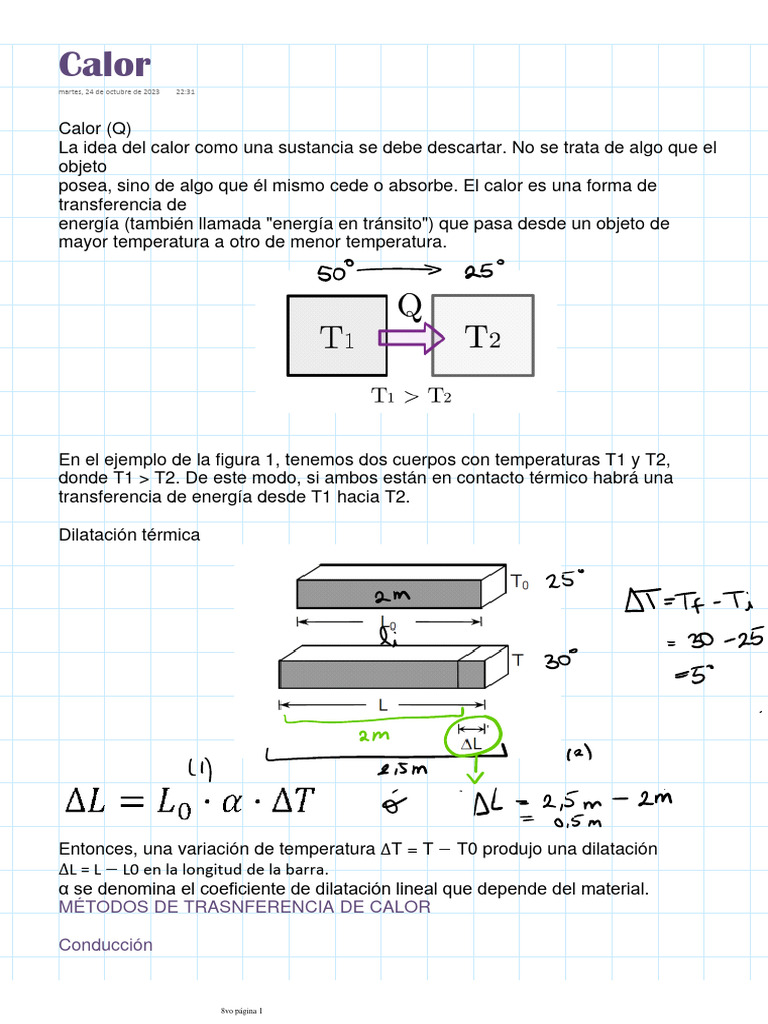 Calor | PDF | Conduccion termica | Calor