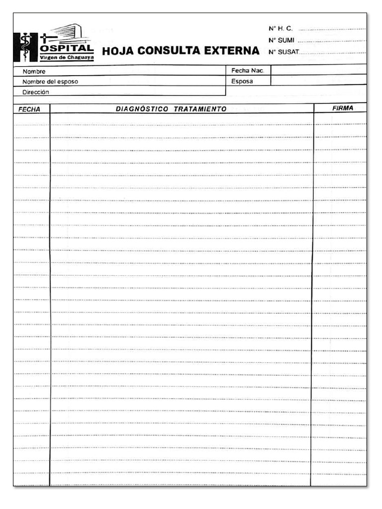 Hoja de Consulta Externa | PDF