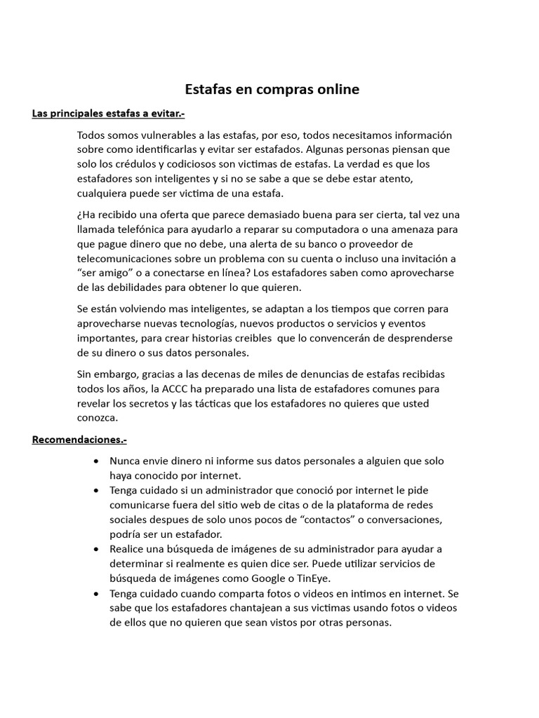 Estafas en Compras Online | PDF | Transferencia bancaria | Dinero