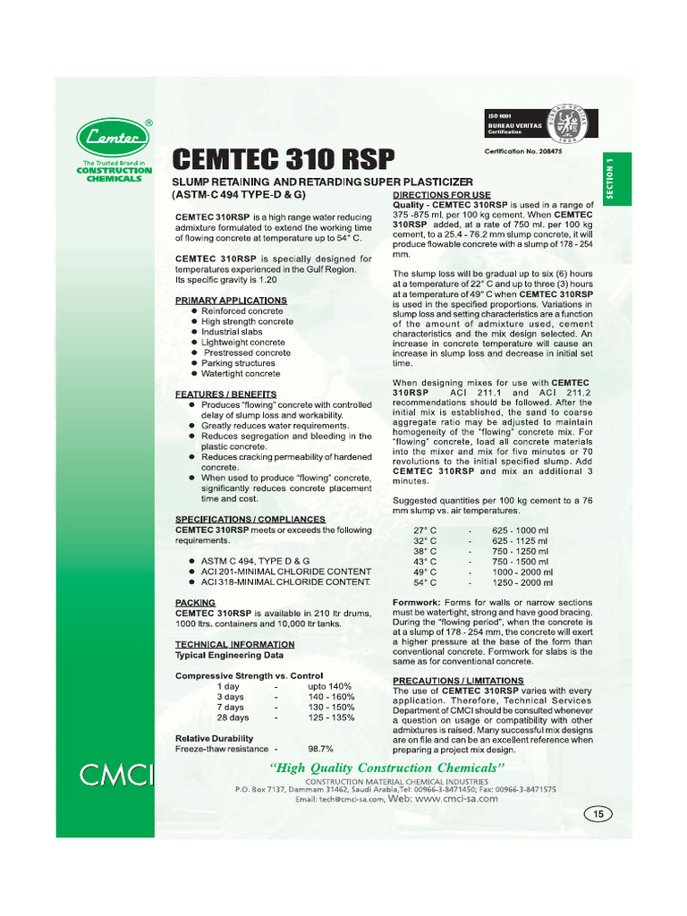 Cemtec 310 RSP | PDF
