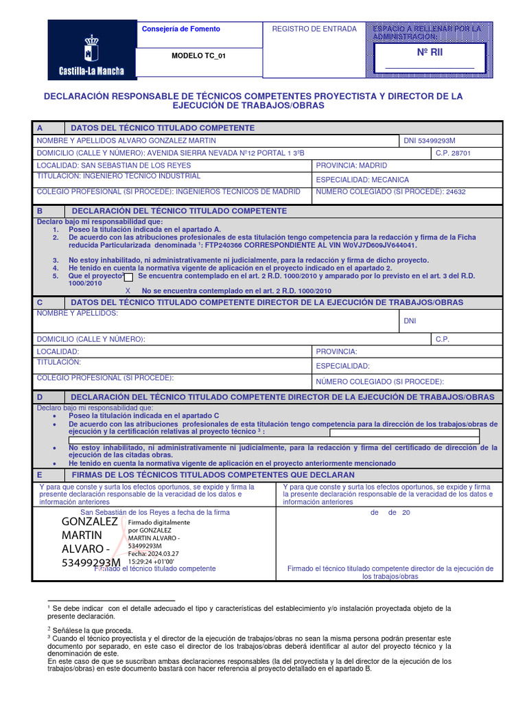 Declaracion Responsable | PDF