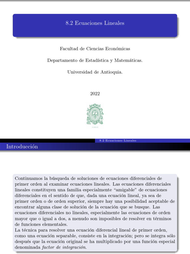 Ecuacion Diferencial De Primer Orden Pdf Ecuaciones Ecuaciones 0771