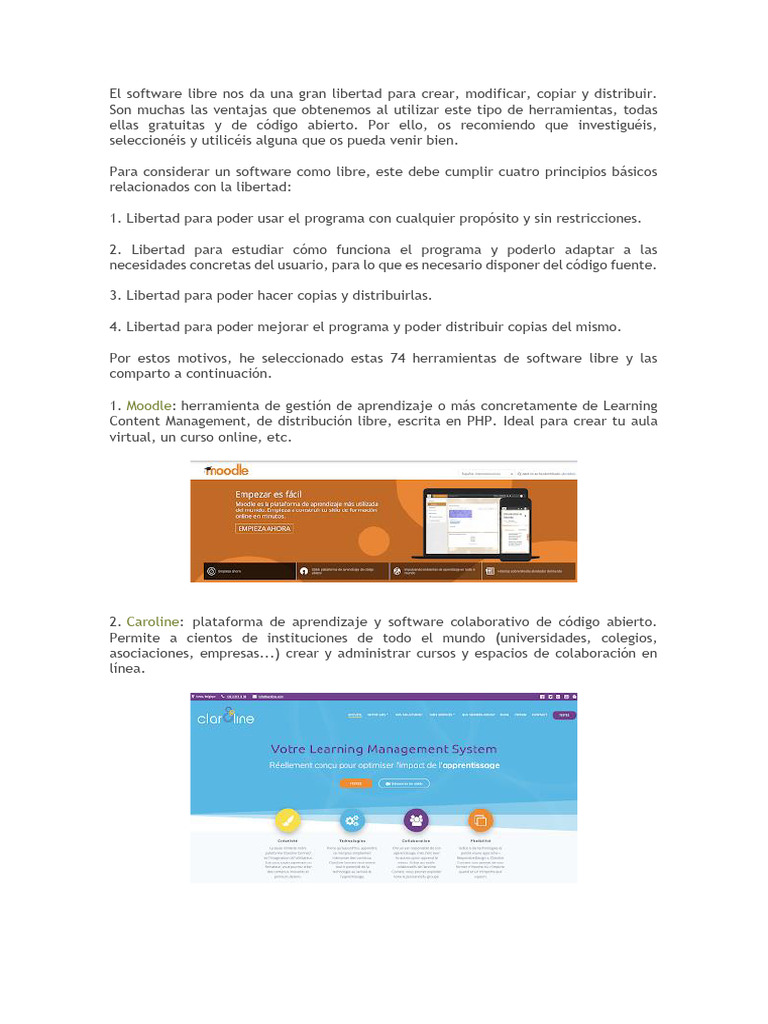 74 Herramientas de Software Libre | PDF | Software libre | Software ...