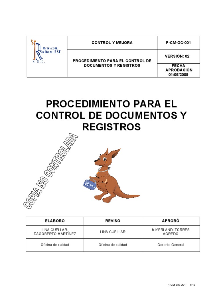 Manual de Control de Documentos | PDF | Gestión de la calidad | Calidad ...