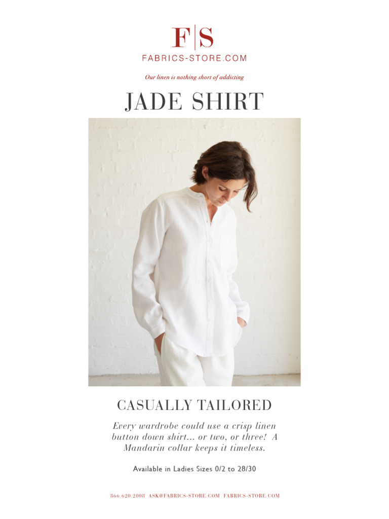 Fabrics-store-Jade Relaxed Linen Shirt Pattern-1 | Download Free PDF ...