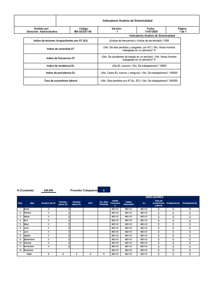 MA-SGSST-04 - Matriz Carac Acci Ajustado Modificado | PDF | Medicina CLINICA | Enfermedades y ...