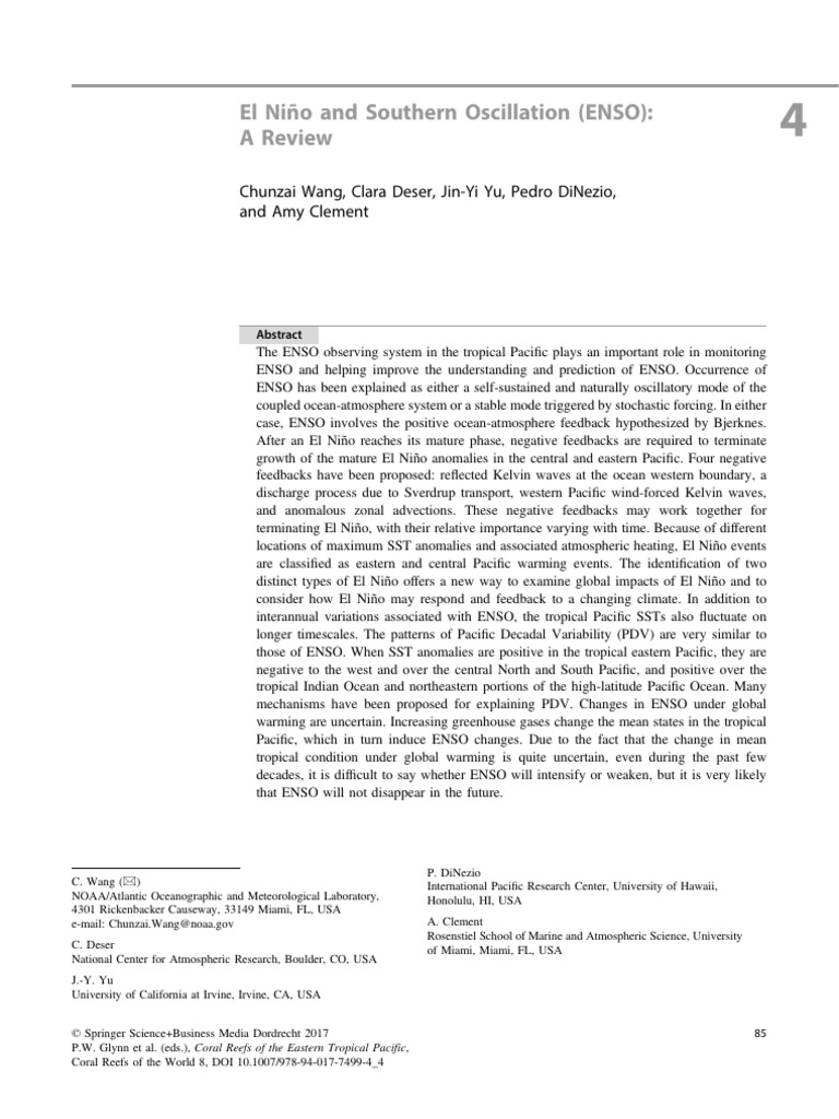 El Enso A Review | PDF | Oceanography | Meteorology