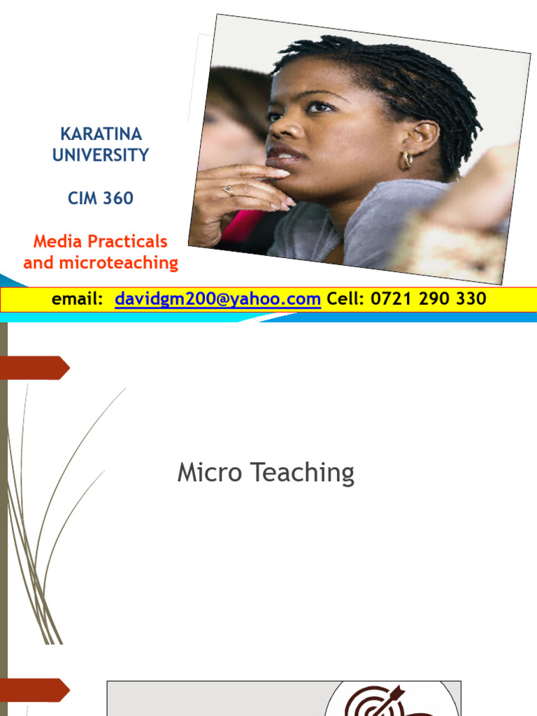 Cim 360 Lecture 6 Micro Teaching 1 2024 | Download Free PDF | Learning | Teachers