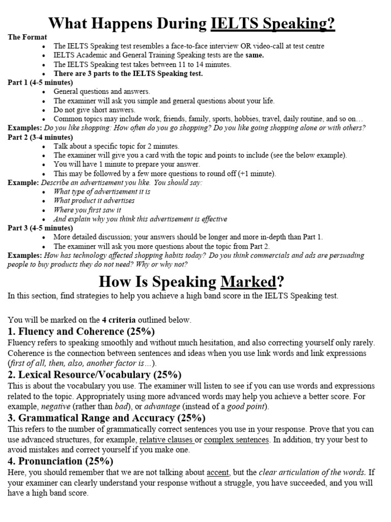 IELTS Speaking Band Descriptors | PDF | International English Language ...