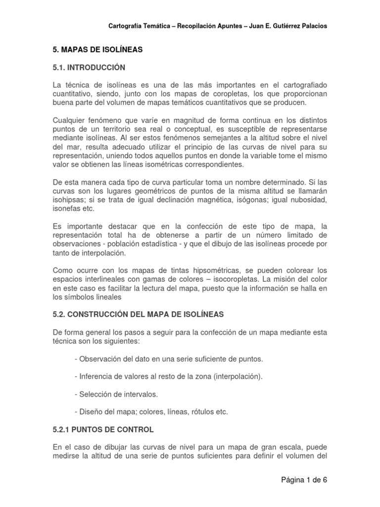 Cartografía Temática MAPAS DE Isolíneas | PDF | Cartografía | Mapa