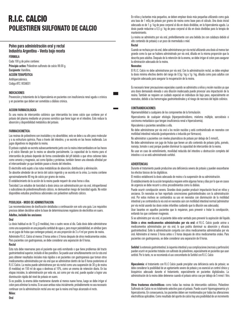 RIC-Calcio-Pote | PDF | Potasio | Química