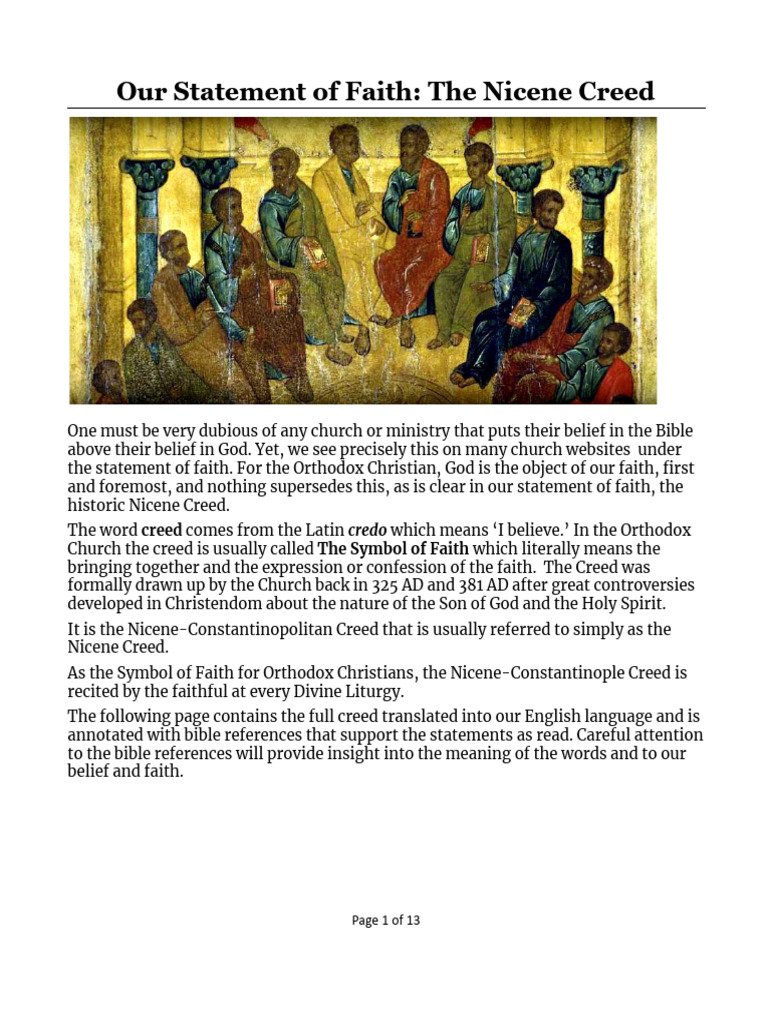 Nicene Creed | PDF | Baptism | Catholic Church