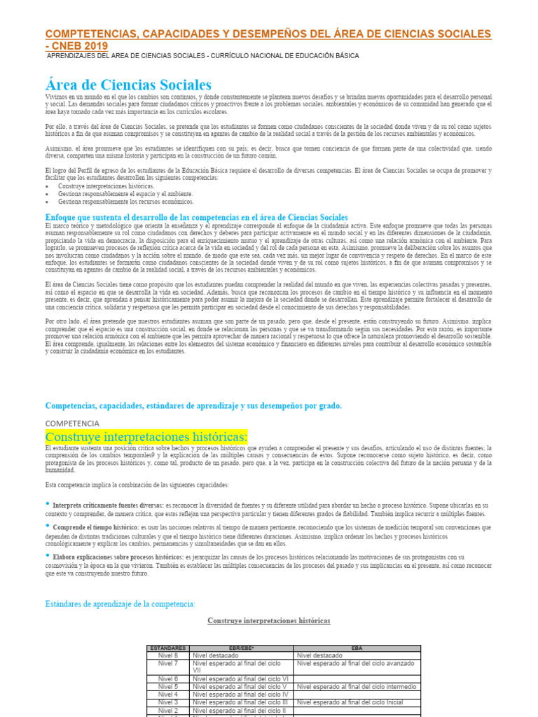 COMPTETENCIAS Ccss. | PDF | Sustentabilidad | Desarrollo sostenible