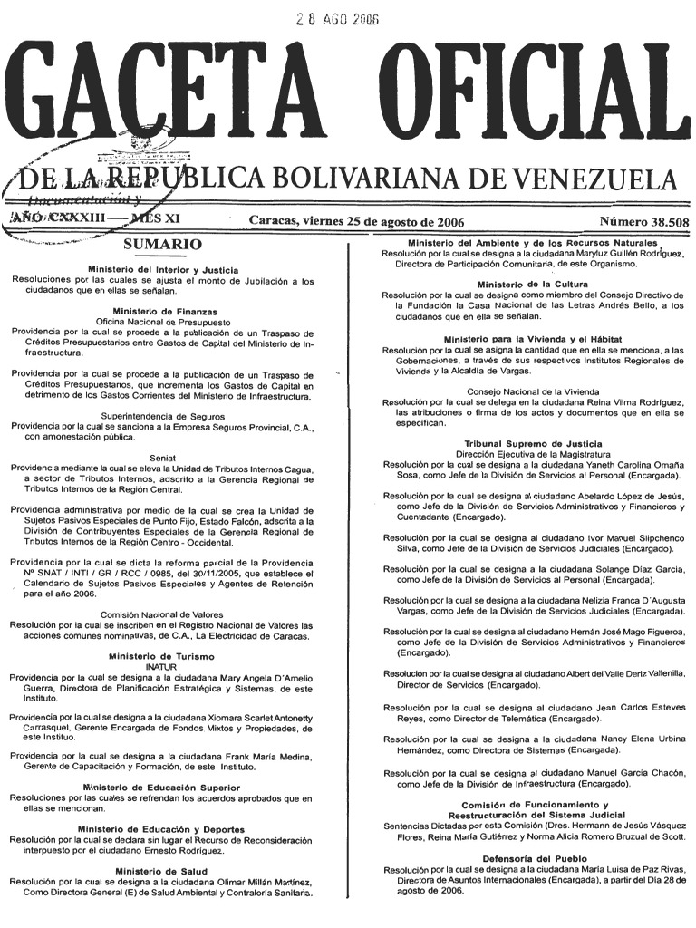 GO 38508 de 25082006 Esp Tec RRHH PG 28 | PDF