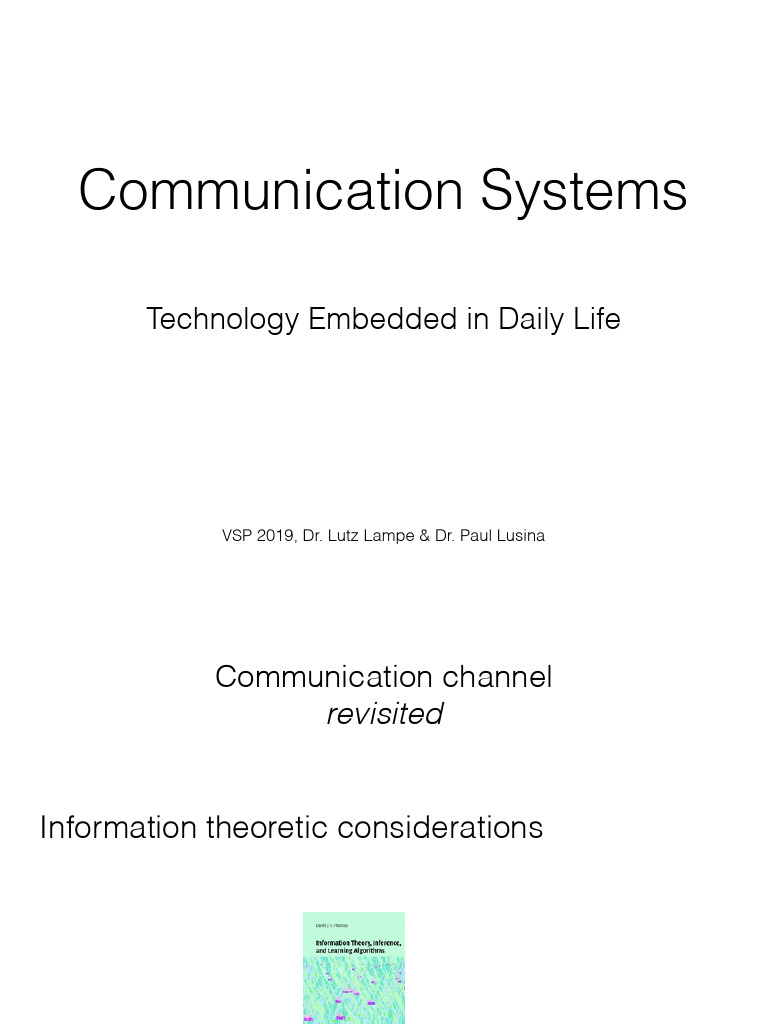 ECEVSP L05 Channel Coding MutualInformation | PDF | Data Compression | Telecommunications ...