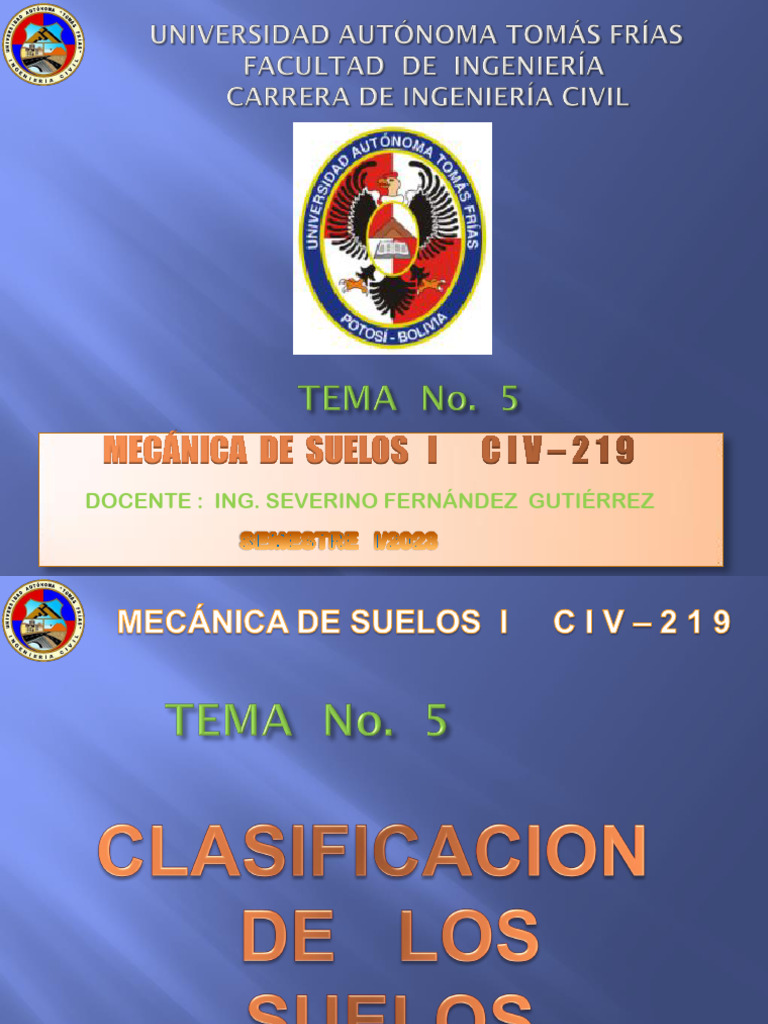 Tema 5, Suelos I, Clasif Suelos | PDF | Grava | Suelo