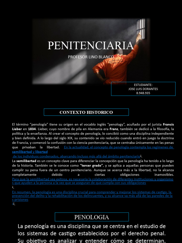 Introducción a la Penología y Derecho Penitenciario | PDF | Prisión ...
