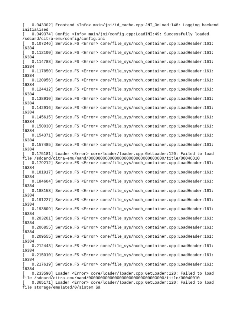 Citra Log - Txt.old | PDF | Operating System Technology | Software Engineering