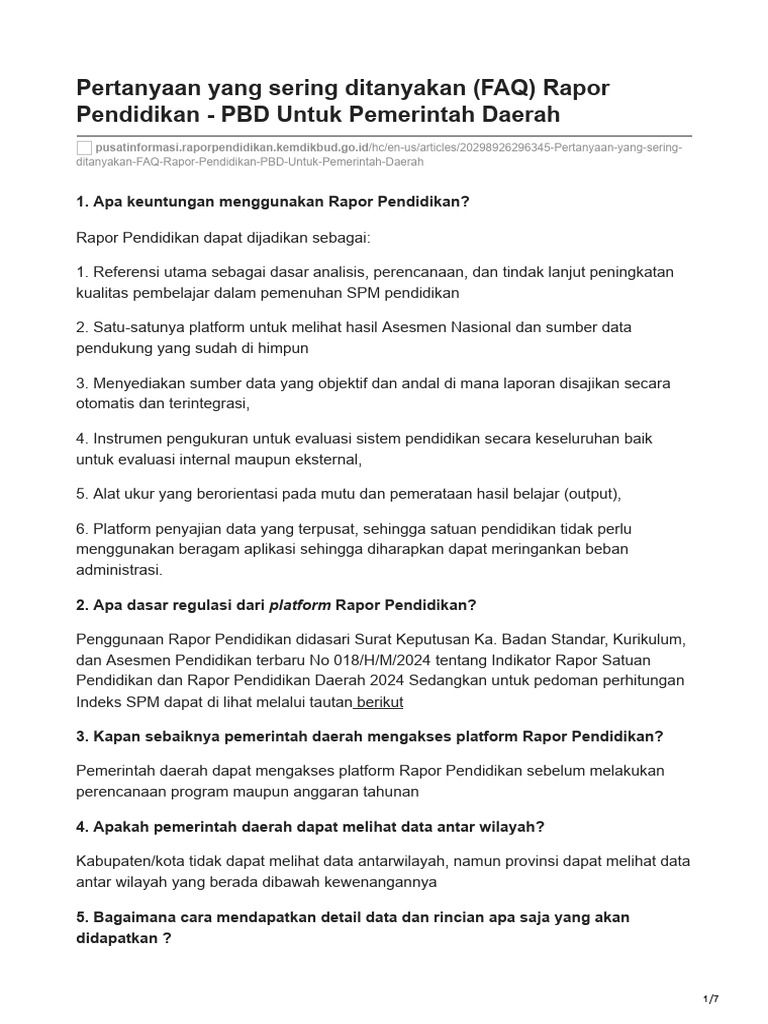 Pusatinformasi - Raporpendidikan.kemdikbud - Go.id-Pertanyaan Yang Sering Ditanyakan FAQ Rapor ...