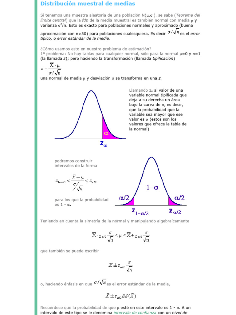 Distribución Muestral de Medias | PDF | Error estándar | Media