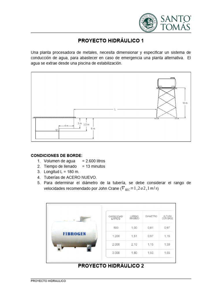 PROYECTO HIDRAULICO | PDF | Tubería (transporte de fluidos) | Agua