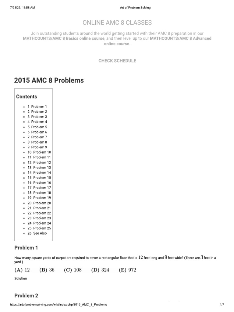 2015 AMC 8 Problems | PDF