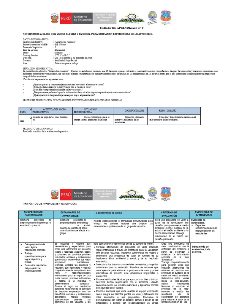 UNIDAD DE APRENDIZAJE N 0 - Yuri Isabel JORGE PUSARI | PDF ...