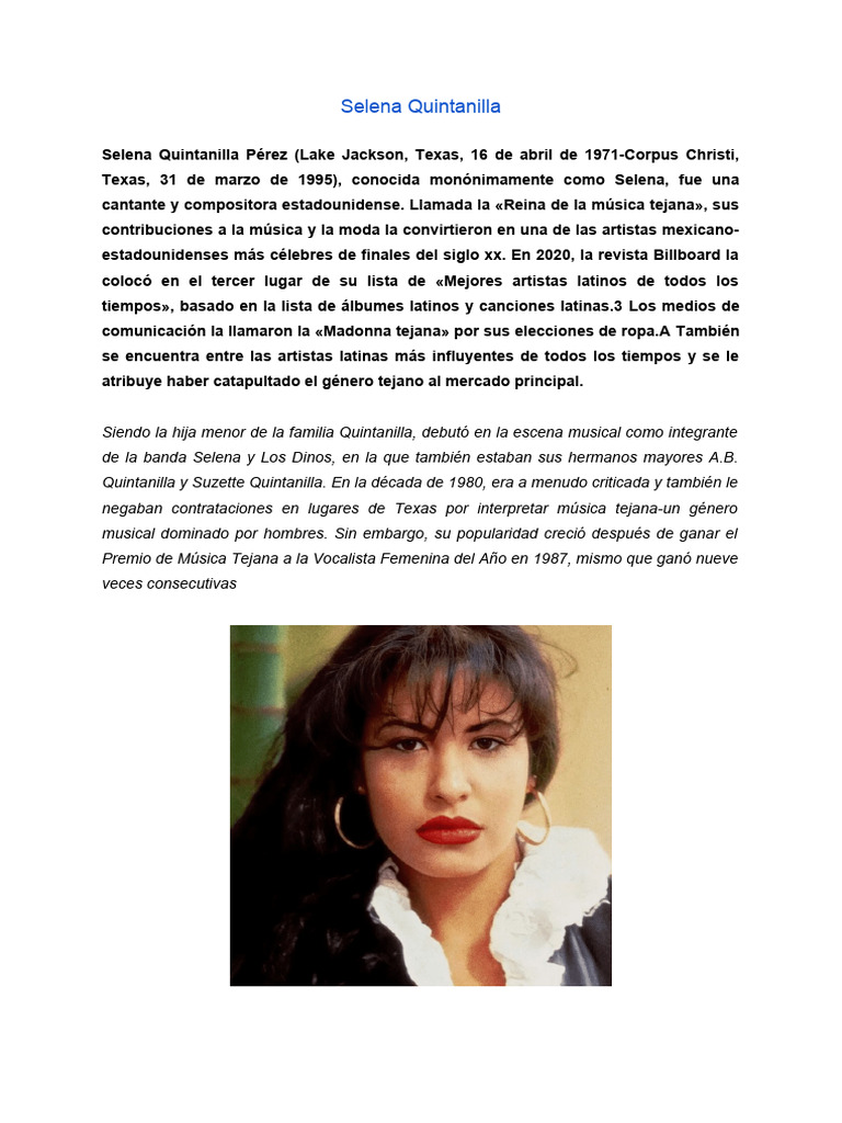 Selena | PDF | Ciencias sociales