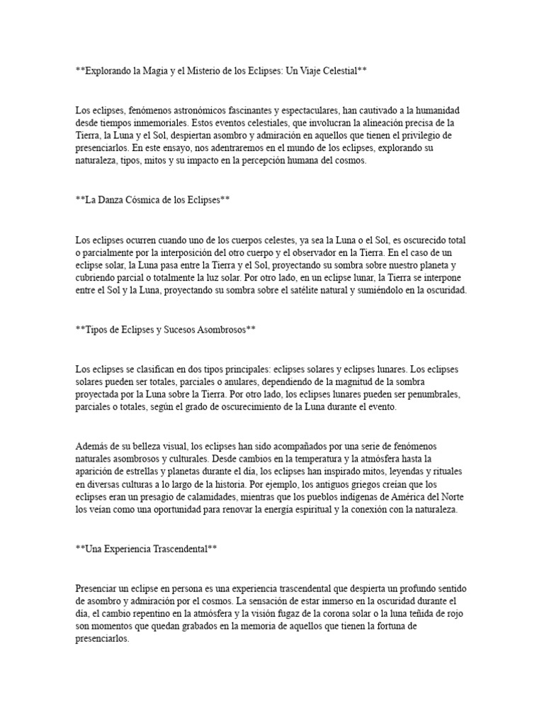 LOs Eclipses | Descargar gratis PDF | Eclipse | Luna